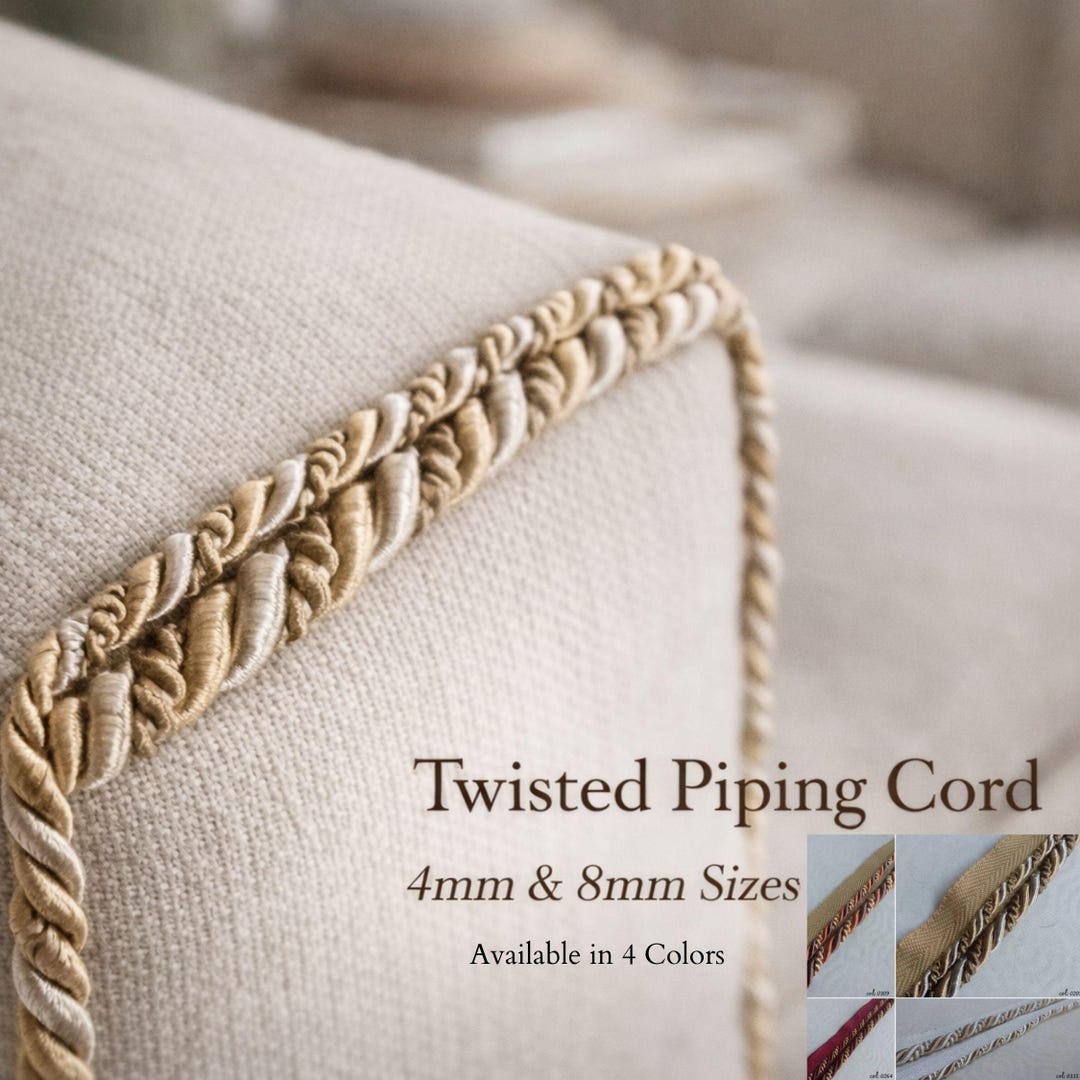 Twisted Flanged Piping Cord by the Meter – Decorative Upholstery Trim ...