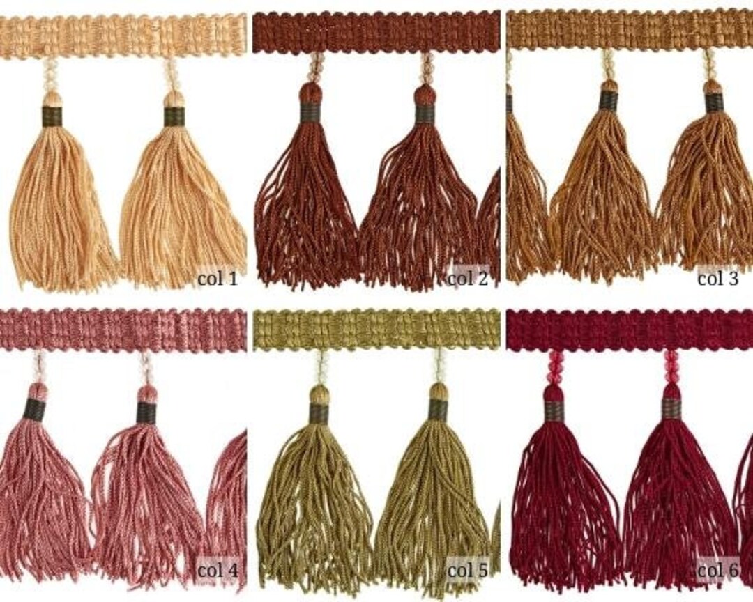 Tassel Fringe Trim With Wire|11 Cm -4.33 Inches Height Tassel Fringe ...