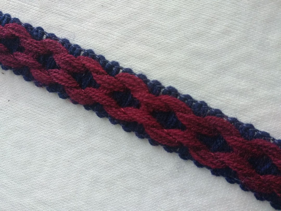 Blue Red Braid Gimp Trim/1.8cm Thick Upholstery Braided - Etsy