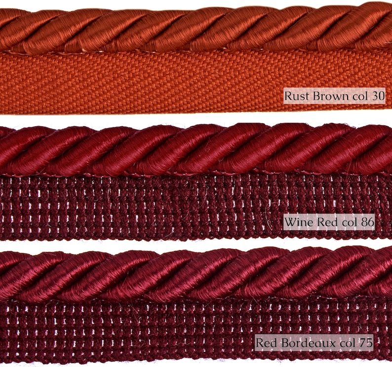 65 Colors Twisted Cord|10mm or 6mm Rayon Flanged Piping Cord ...