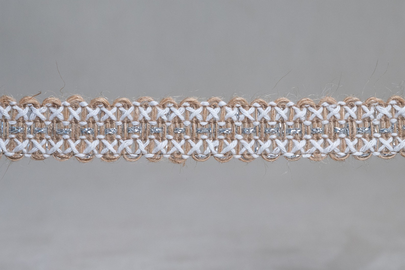 Cotton, Jute & Lurex Decorative Trim | 2cm Natural Coastal Braid for ...