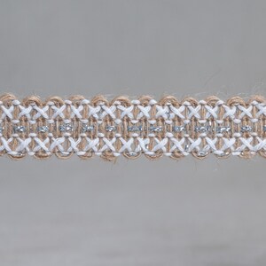 Cotton, Jute & Lurex Decorative Trim | 2cm Natural Coastal Braid for ...