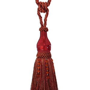 Tiebacks With Strass & Beads New Color Red Wine-rust Brown Curtain ...