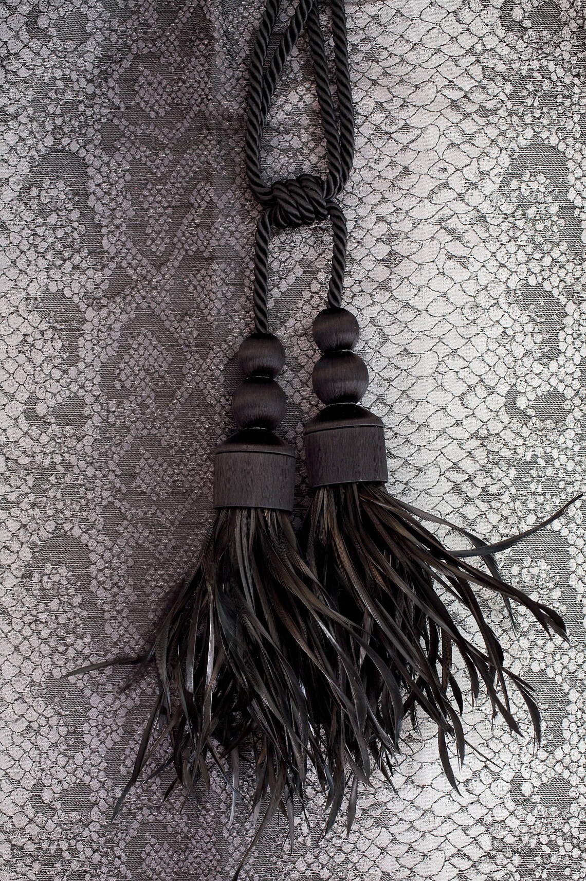 Double Feather Tieback Holdback for Curtains and Drapes. - Etsy