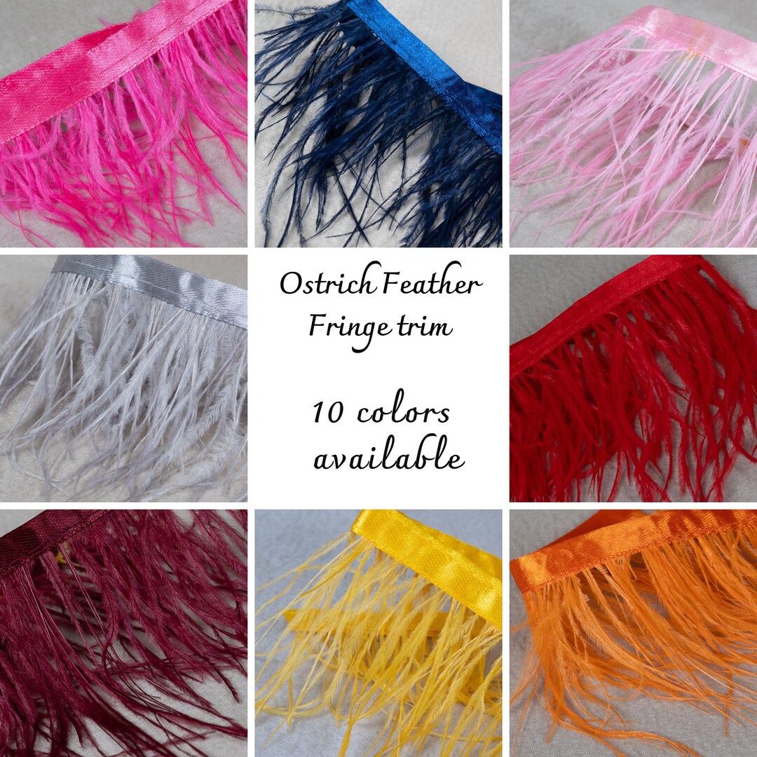 Ostrich Feather Fringe Trim /8cm-3.14'' Inches /fringe Trim | Ostrich ...