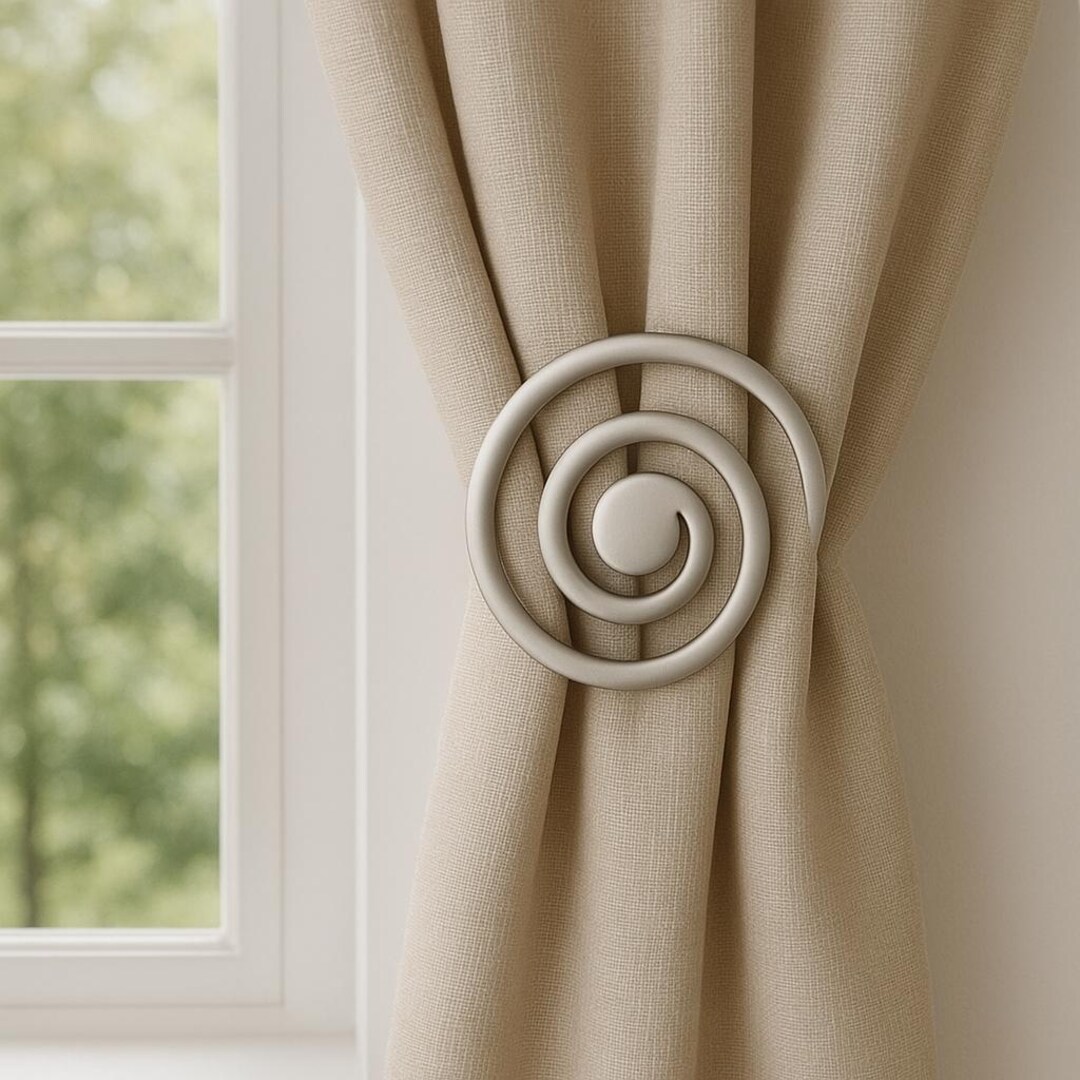 Metallic Spiral Design Magnetic Holdback for Curtains and Drapes/3 ...