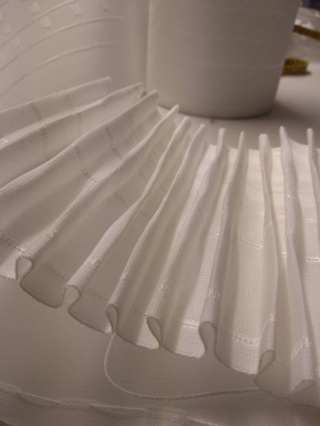 White Continuous Pleated Curtains Tape|13 Cm Wide Multi Slot Back ...