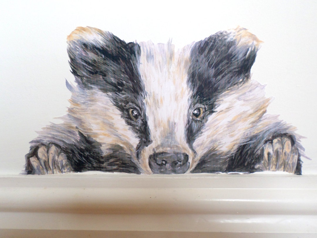 Badger Wall Decal Badger Gifts Wall Stickers Wildlife - Etsy