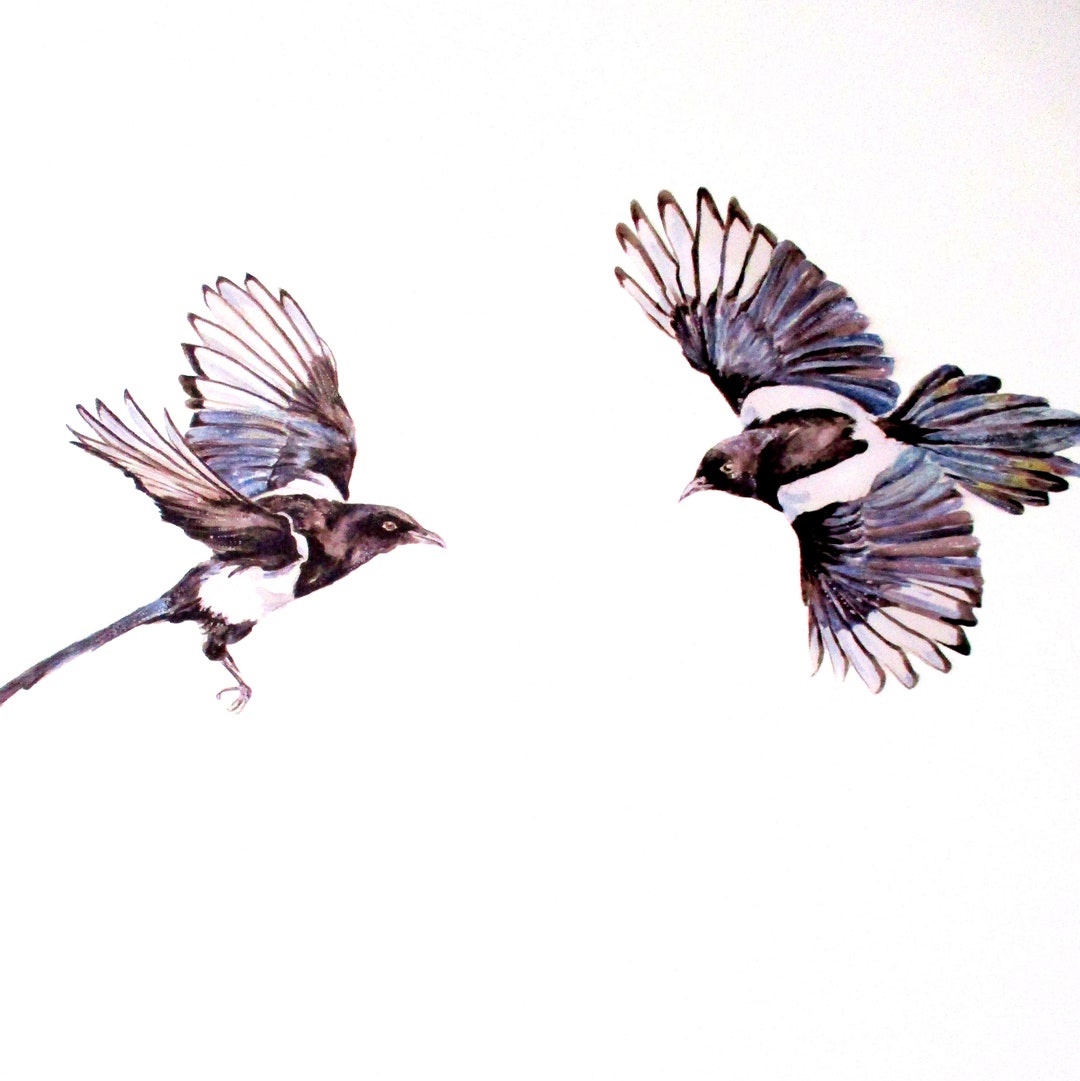 Magpie Wall Stickers Gothic Home Decor Bird Wall Decal - Etsy Australia