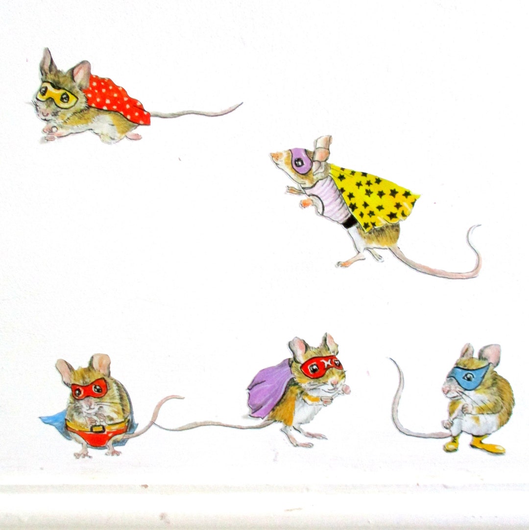 Superhero Mouse Wall Stickers Superhero Wall Decal Super - Etsy