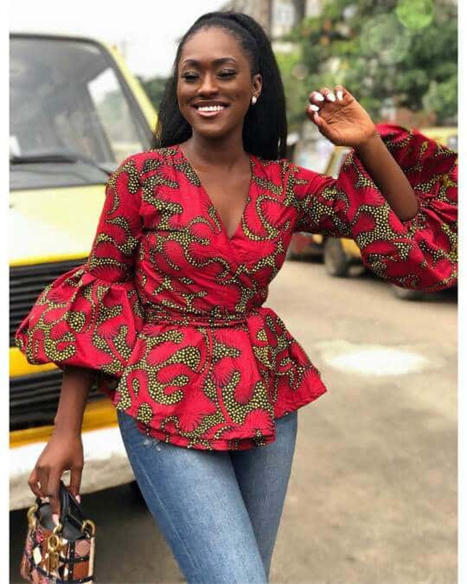 African Print Wrap Top Etsy