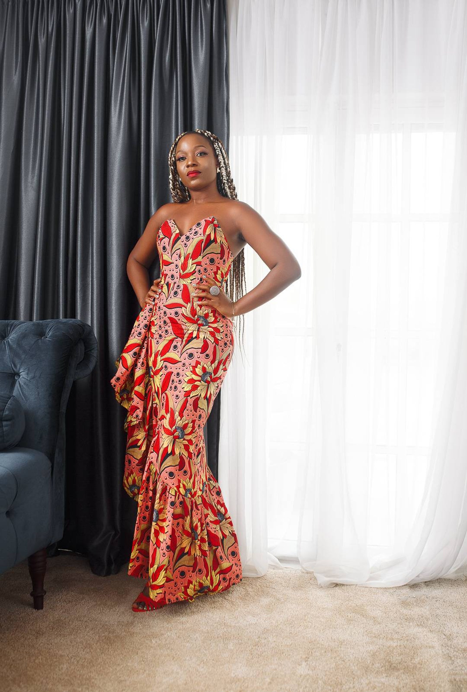 Strapless African Print Prom Dress for Women | Etsy