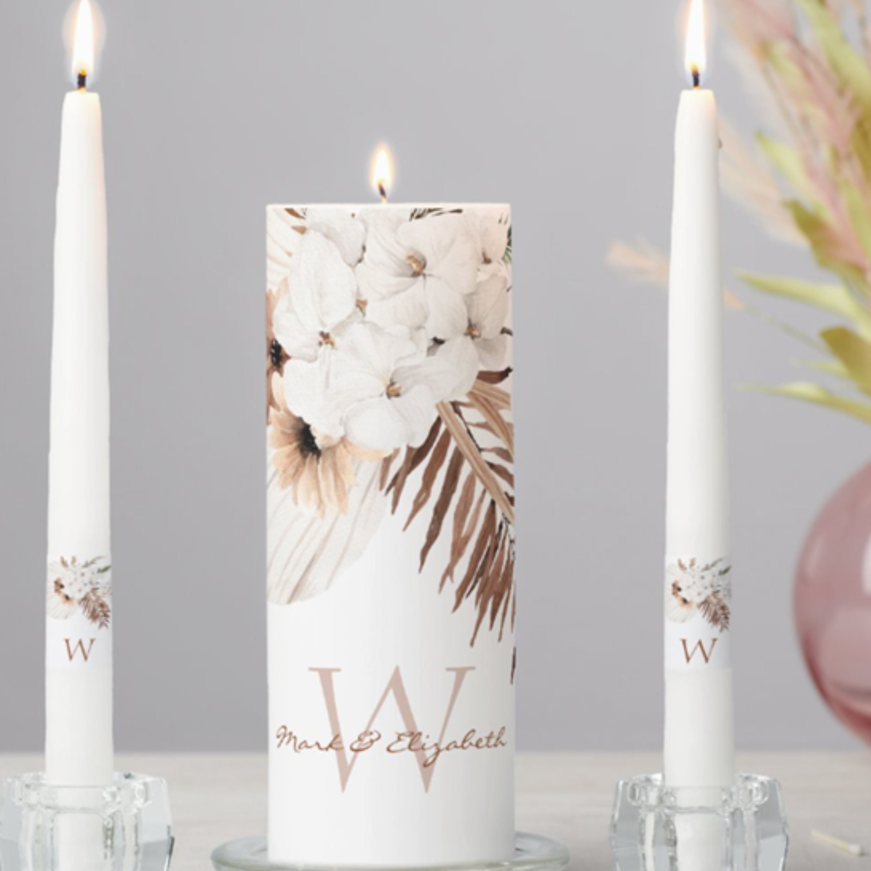 Personalized Unity Wedding Candles, Bohemian , Rustic, Anniversary Gift ...