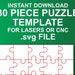 30-piece Puzzle Template - Instant Download, DIY Puzzle SVG File for ...