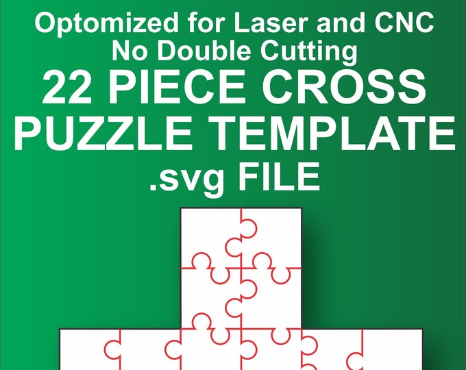 22-piece Cross Puzzle SVG – Instant Download Template for Laser ...