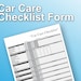 Car Care Inspection Checklist for Vehicle Maintenance | Printable PDF ...