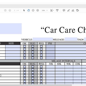 Car Care Inspection Checklist for Vehicle Maintenance | Printable PDF ...