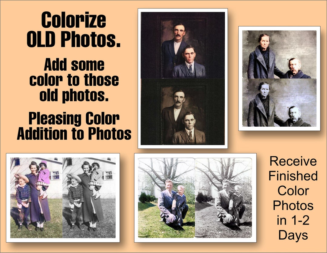 Colorize Old Photos - Portraits, Group - Landscapes - Etsy