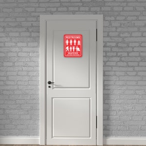 Printable/laser Ready Bathroom Sign Template | Modern & Minimalist ...