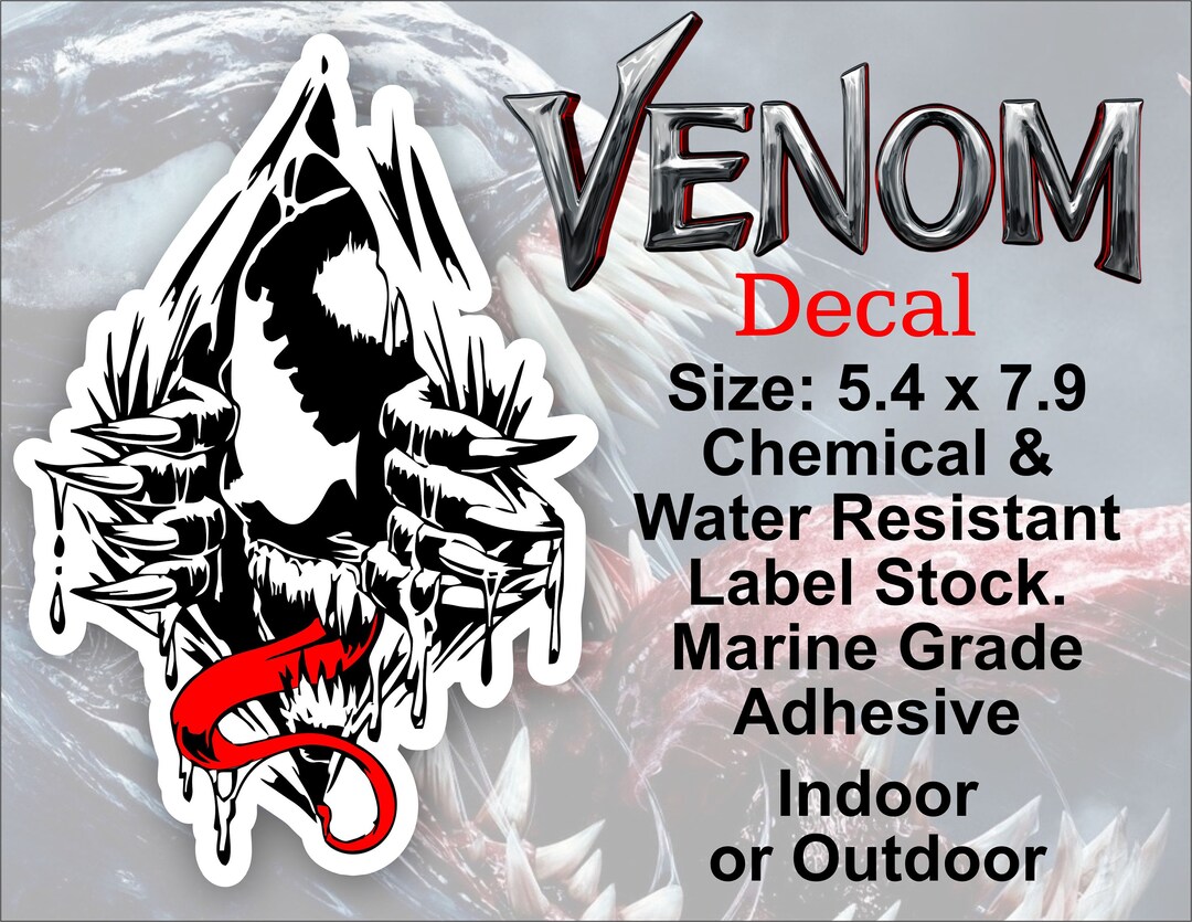 Venom Sticker for Indoor Outdoor - 5.4 X 7.9 - Laser Cut - Chemical ...