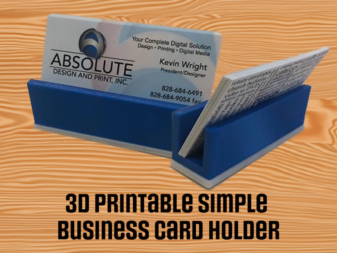 3D Printable Simple Business Card Holder - STL File - Makerbot - Etsy