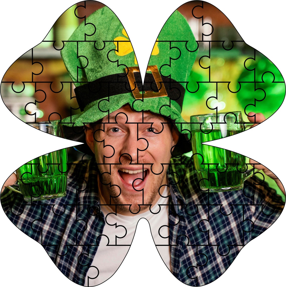 43 Piece Clover Puzzle Template Instant Download SVG File - Etsy