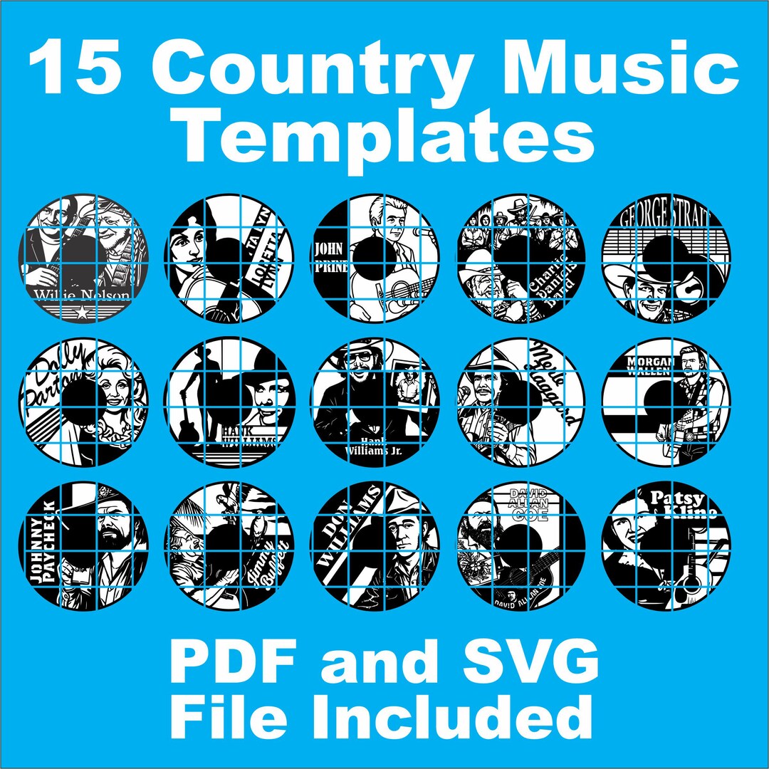 15 Country Music - Vinyl Cutout Template - Etsy