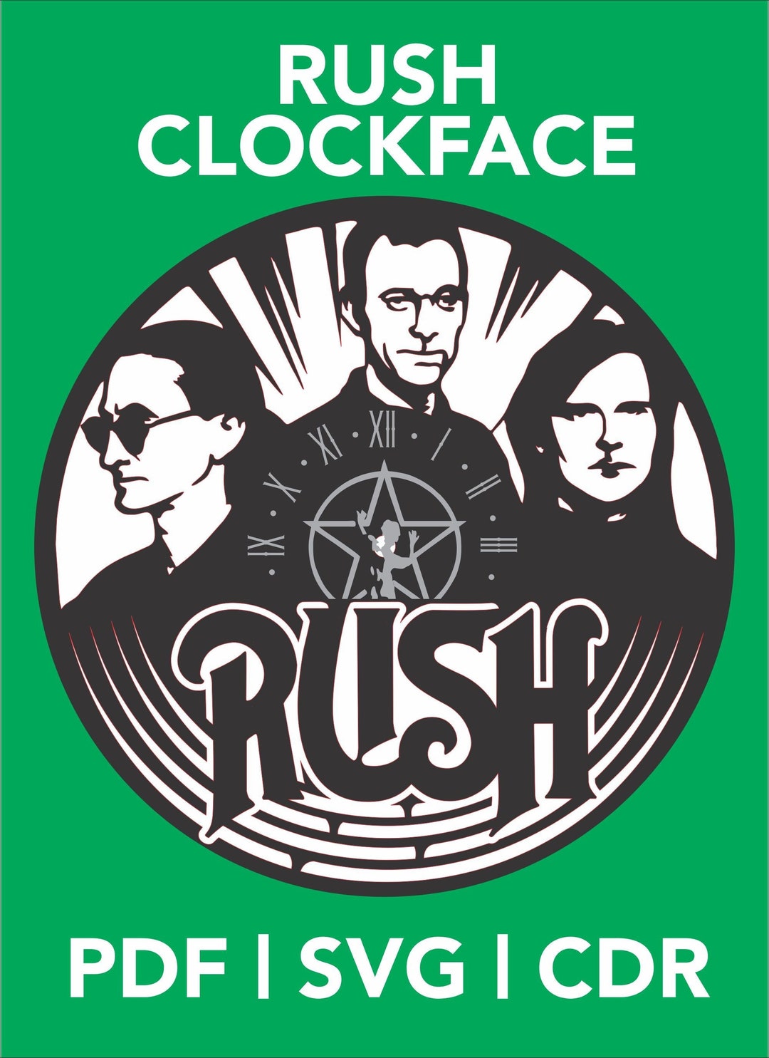 Rush - Clock Face - Template - for Laser Cutter Projects - DIY - Etsy
