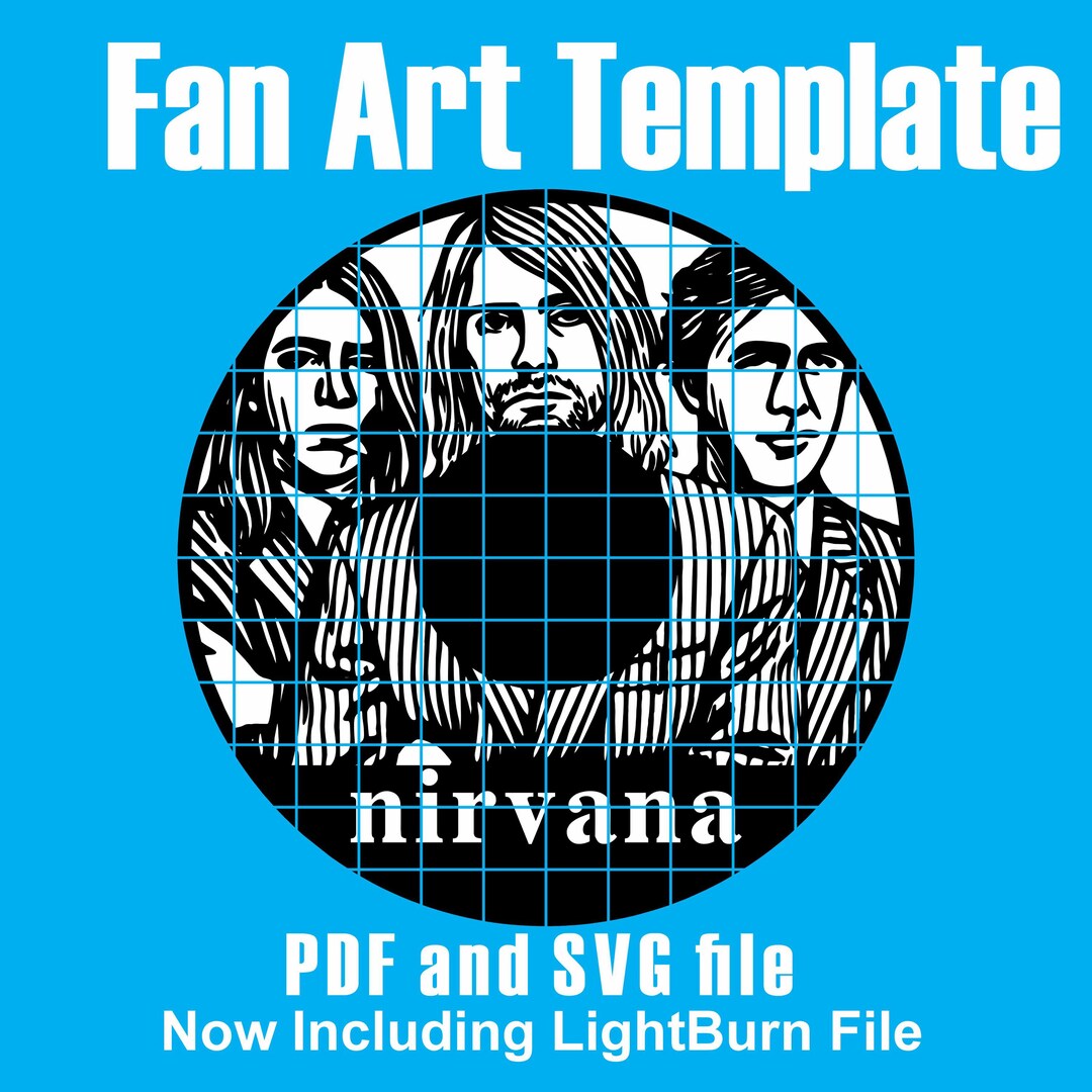 Nirvana Vinyl Record SVG Template: Cricut, Glowforge, Lightburn ...