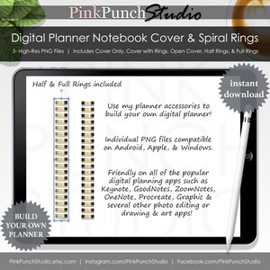 Holographic Glitter Digital Notebook Covers and Gold Spiral - Etsy