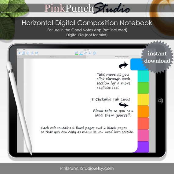 Paper Paper & Party Supplies Digital Composition Notebook for GoodNotes ...