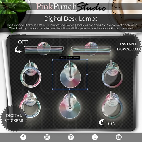 Garden Blooms glass Lamps Top View Desk Mockup | Etsy