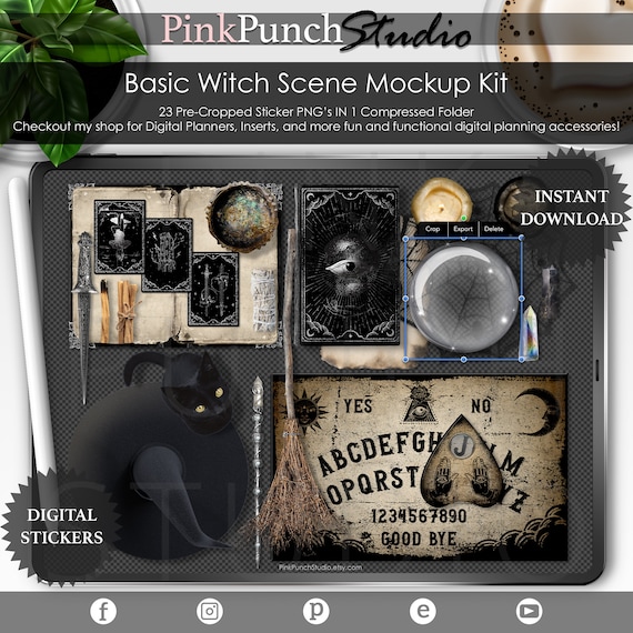 Basic Witch Desk Decor Kit Digital Planning PNG Stickers - Etsy