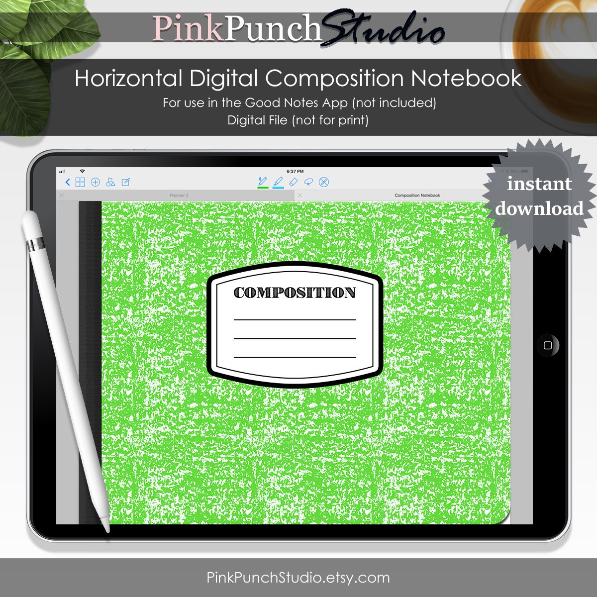 Paper Paper & Party Supplies Digital Composition Notebook for GoodNotes ...