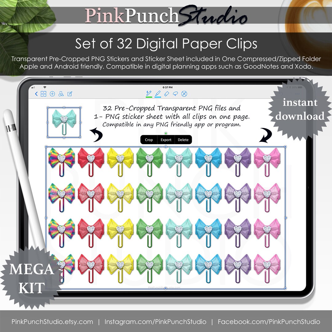 Primary Bow Digital Paper Clips Mega Kit Pre Cropped - Etsy