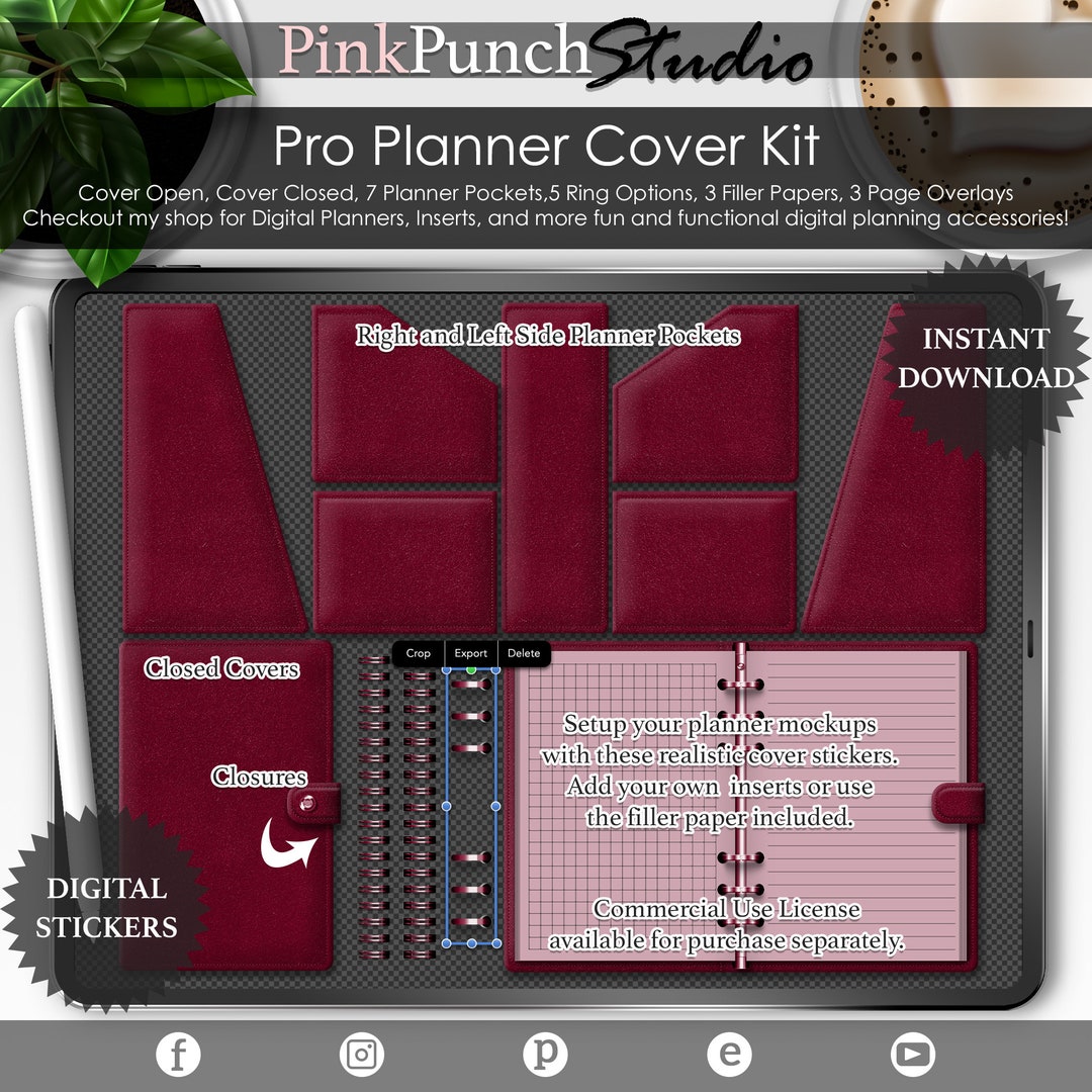 Goth Girl 2 Red Pro Planner Cover Kit Digital Planning PNG - Etsy