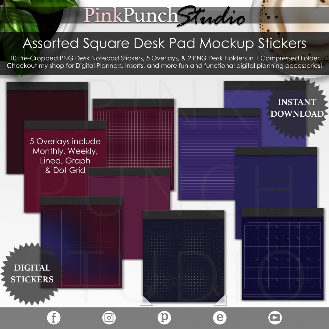 Yes Queen Square Desk Pad Stickers Set PNG Scrapbooking Clipart Dot ...