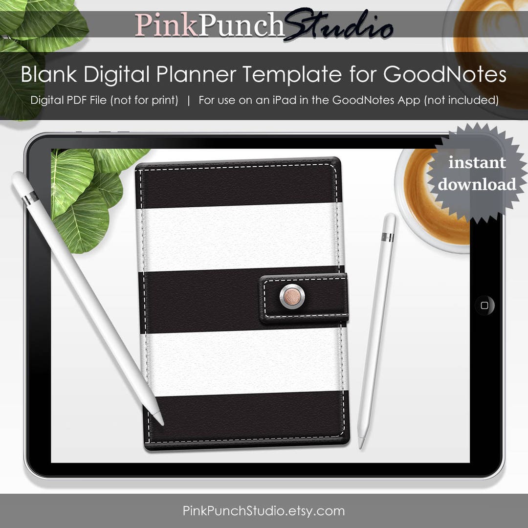 Digital Planner Template for Goodnotes Blank Pages Functioning - Etsy