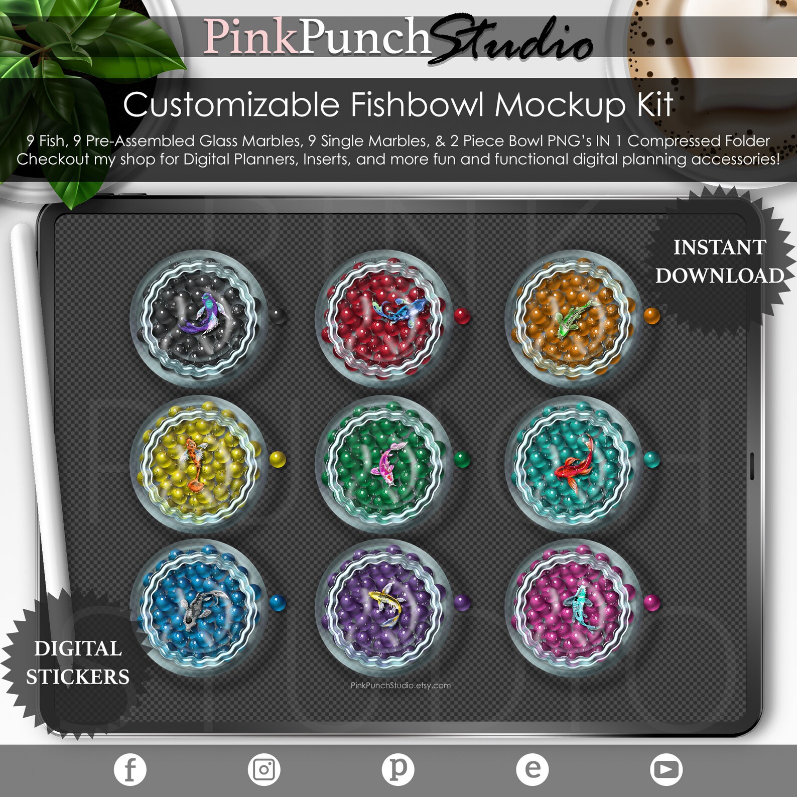Primary Fishbowl Kit Top View Digital Planner Planning PNG | Etsy
