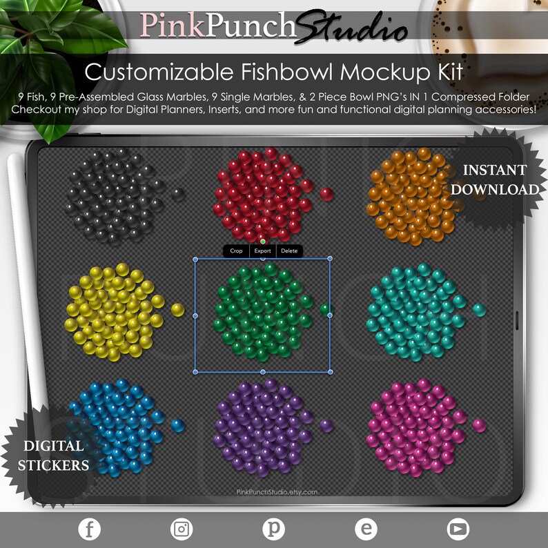 Primary Fishbowl Kit Top View Digital Planner Planning PNG - Etsy