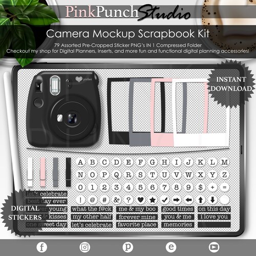Camera Scrapbooking Kit Digital Planner Planning Precropped | Etsy