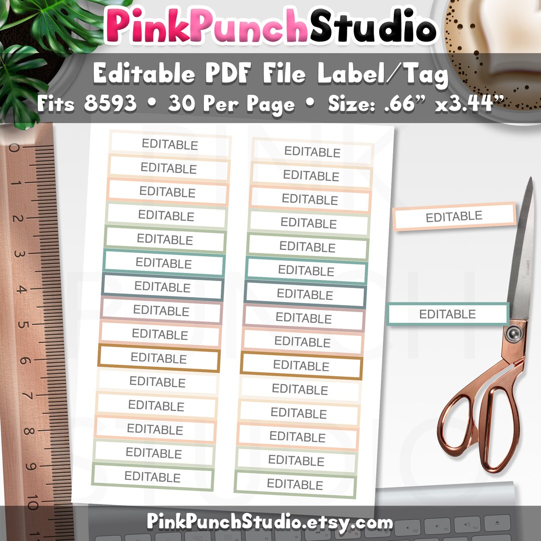 Boho Color Palette Editable Labels: School, Home, Office (PDF File) - Etsy