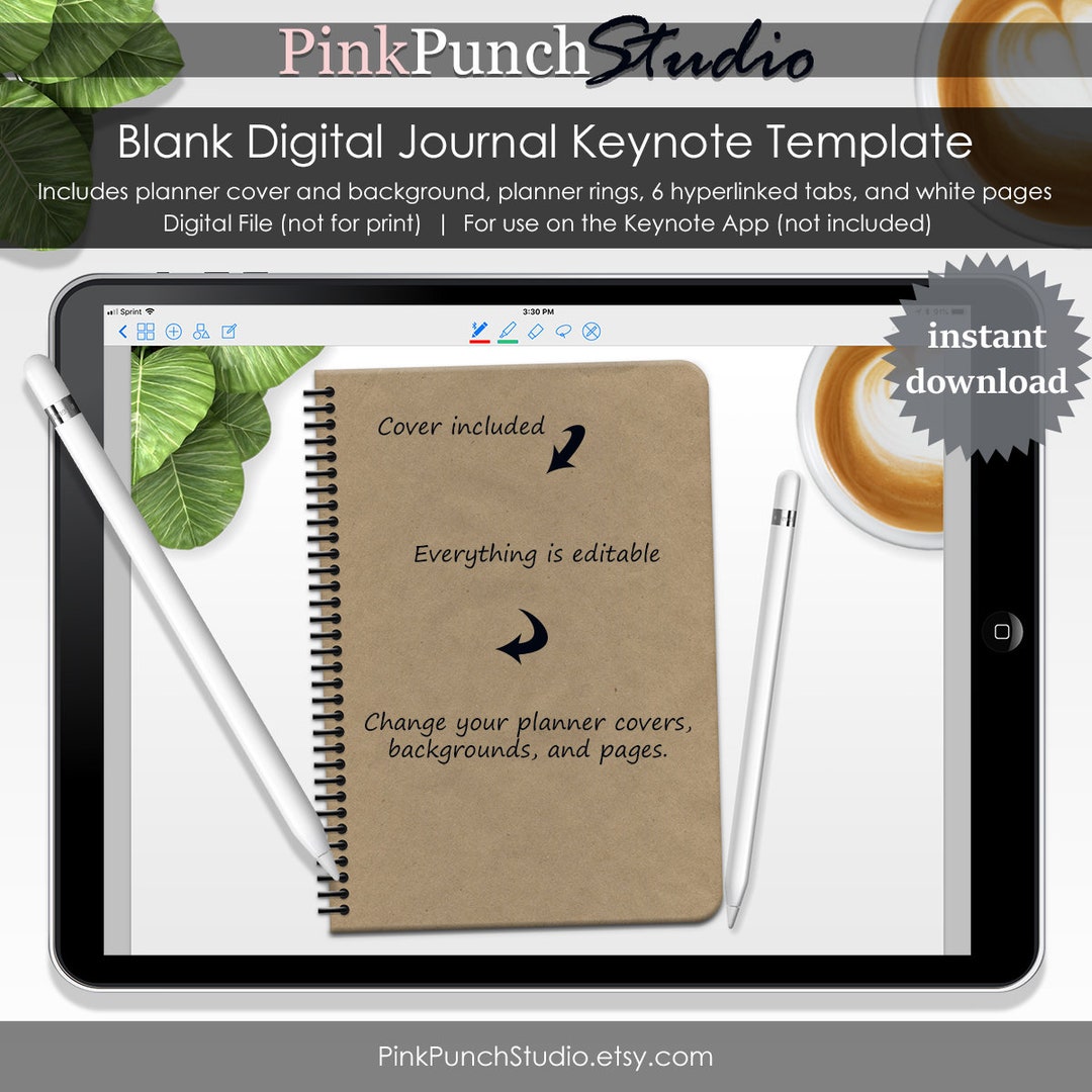 Digital Recipe Journal Blank Template for Keynote Blank Pages ...