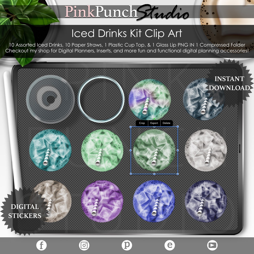 Posh Peacock Iced Drinks Mockup Set PNG Digital Planner - Etsy