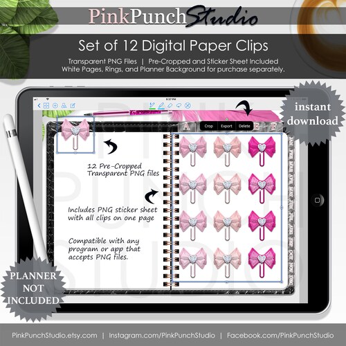 Holographic Metal Digital Paper Clips Set Pre Cropped - Etsy