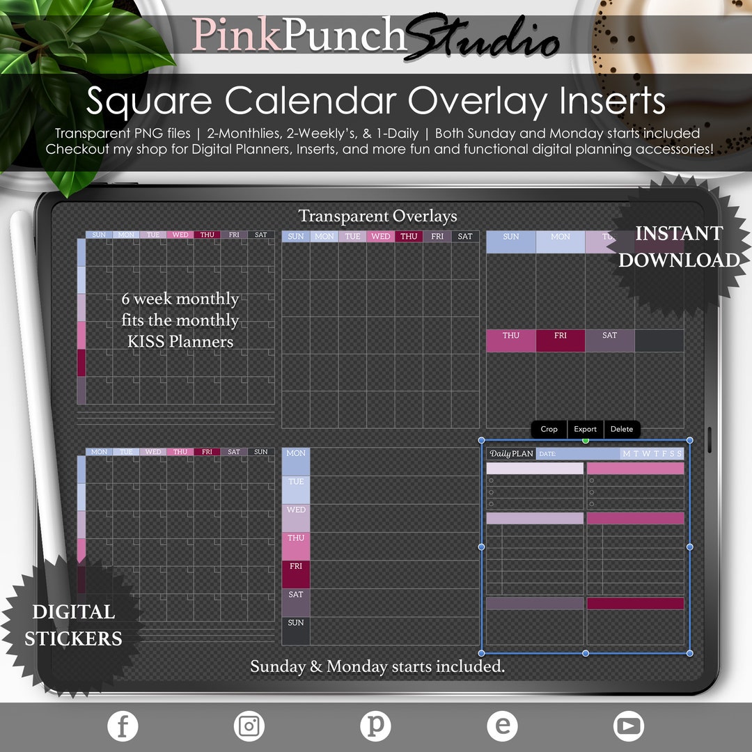 Girl Squad Square Overlay Inserts PNG Files Build Your Own Digital ...