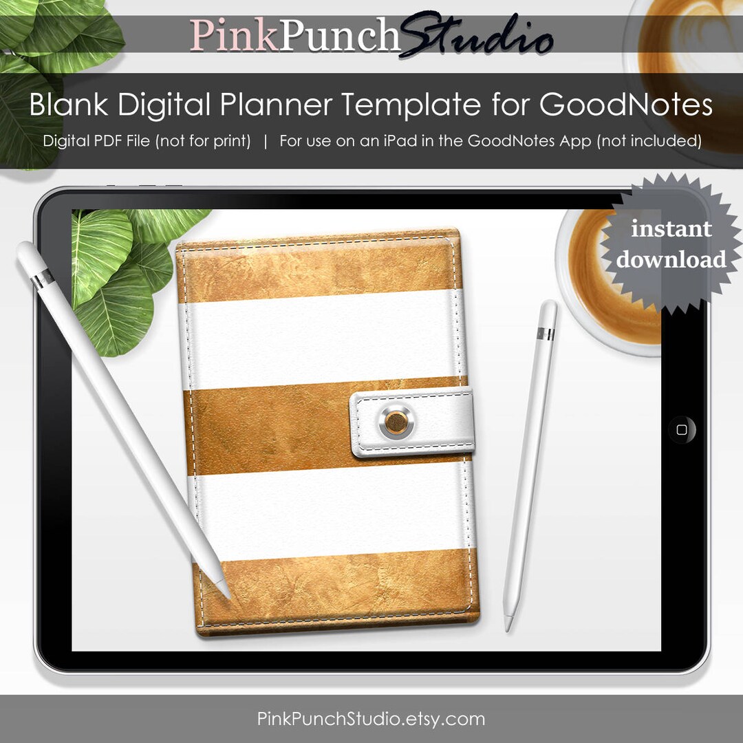 Digital Planner Template for Goodnotes Blank Pages Functioning ...
