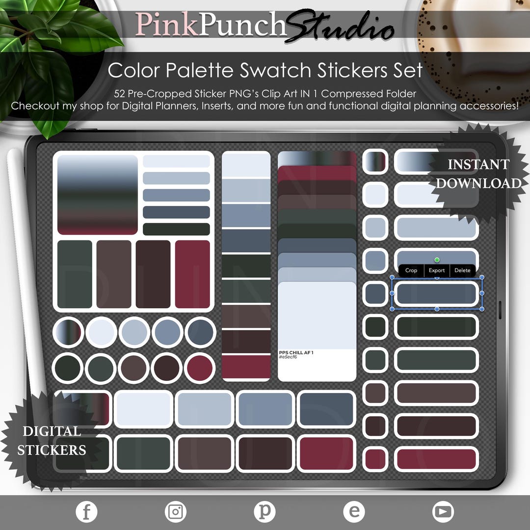 Color Swatch PNG Stickers | Aesthetic Journal | Goodnotes File | Color ...