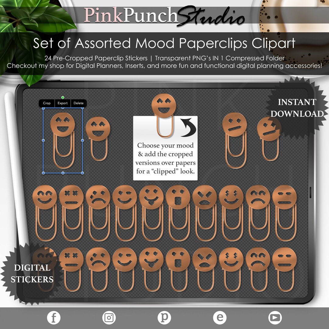 Copper Mood Emoticon Paperclip Stickers Kit Precropped PNG Clipart ...