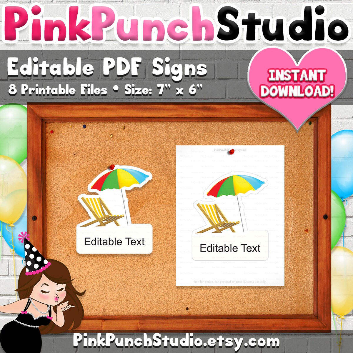 Editable Beach Theme Station Name Signs Classrooom Party Decor | Etsy